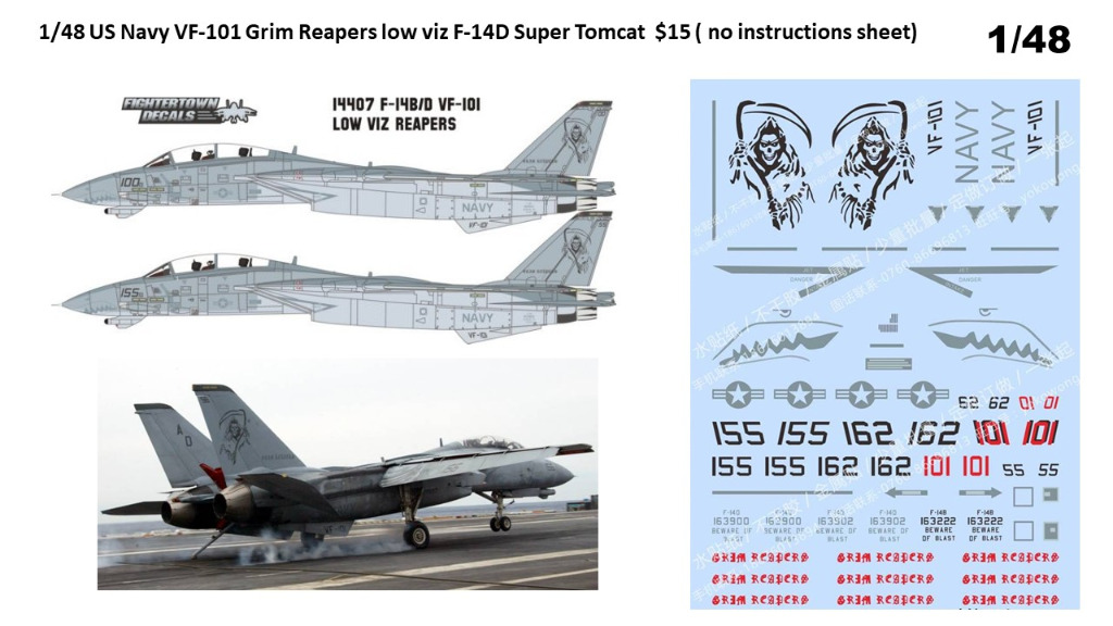 1/48, 1/72 F-14 A/B/D Tomcat Decals, Hobbies & Toys, Toys & Games on ...