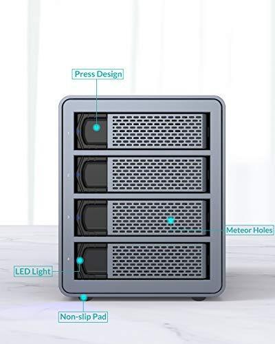 4 Bay Hard Drive Enclosure,Yottamaster Aluminum USB3.0 4 Bay 3.5"/2.5 ...