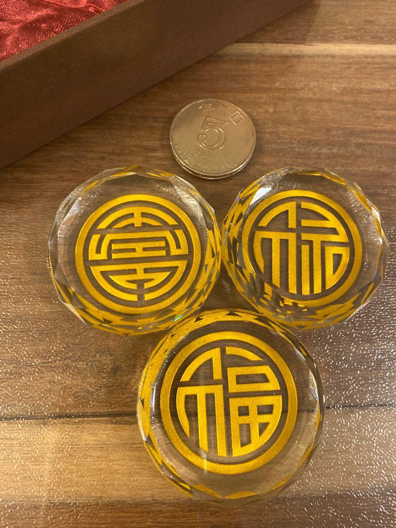 福祿壽 （全新）水晶紙鎮 Paperweight 連原裝禮盒, 興趣及遊戲, 手作＆自家設計, 其他 - Carousell