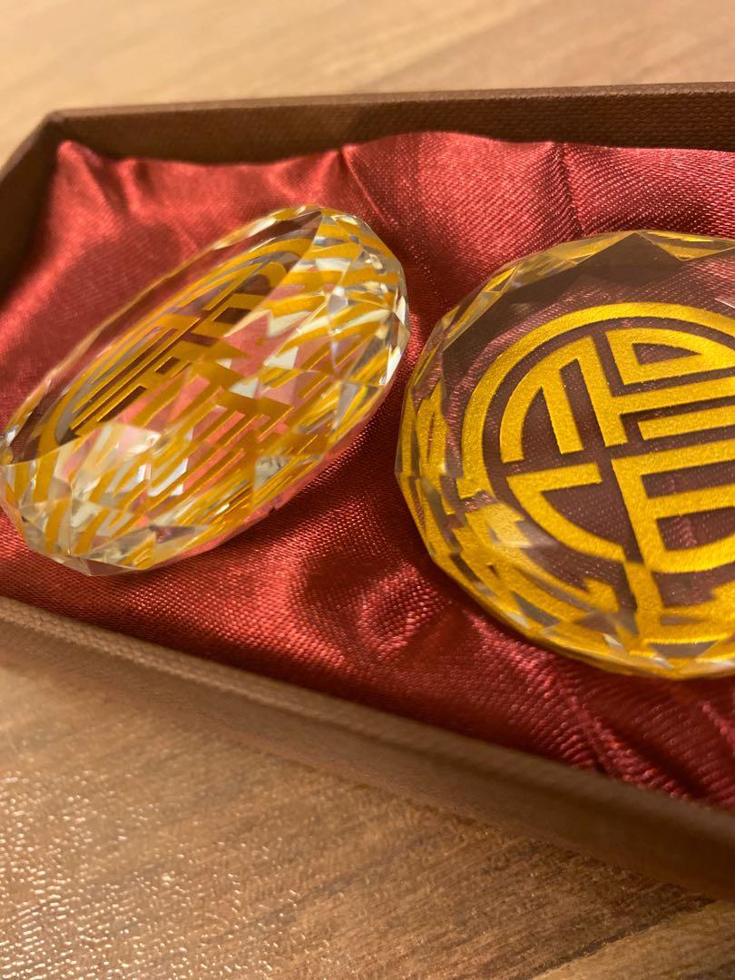 福祿壽 （全新）水晶紙鎮 Paperweight 連原裝禮盒, 興趣及遊戲, 手作＆自家設計, 其他 - Carousell
