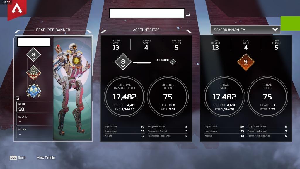 Apex Legends (PC) - 20 kill & 4K damage account, Hobbies & Toys, Toys & Games on Carousell