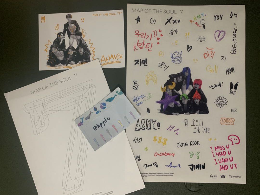 BTS Map of the Soul / MOTS 7 Official Album Inclusions Set, Hobbies ...