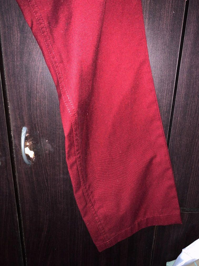Dark red Pants, Men's Fashion, Bottoms, Trousers on Carousell