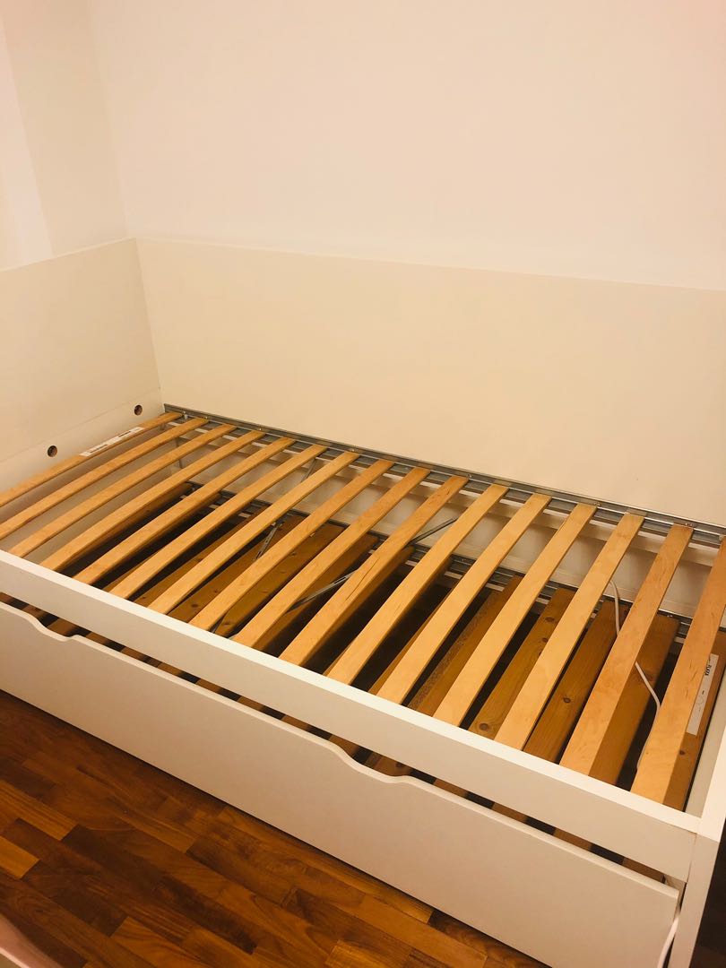 IKEA single bed frame with trundle, Furniture & Home Living, Furniture ...