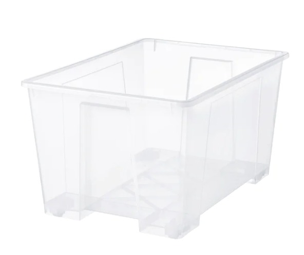 Ikea Transparent Storage Box with Cover 130L, Furniture & Home Living ...