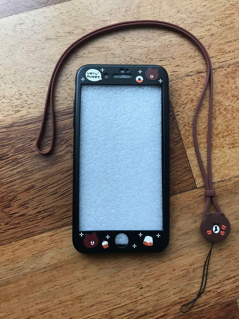 IP 7plus black brown bear full protect case set, Mobile Phones ...