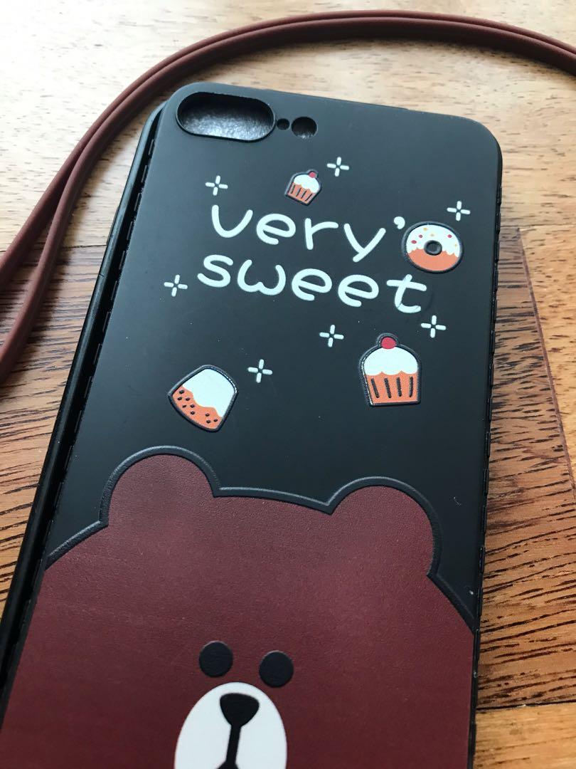IP 7plus black brown bear full protect case set, Mobile Phones ...