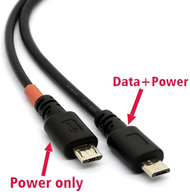 Micro USB Cable Y Splitter USB 2.0 A to Dual Micro B Power Enhancer Hub ...