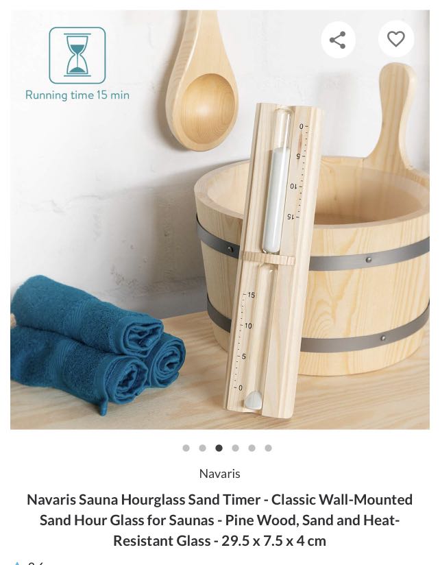 Navaris Sauna Hourglass Sand Timer - Classic Wall-Mounted Sand Hour ...