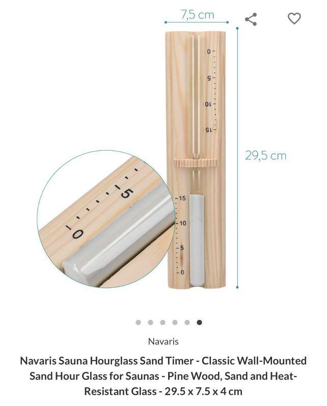 Navaris Sauna Hourglass Sand Timer - Classic Wall-Mounted Sand Hour ...