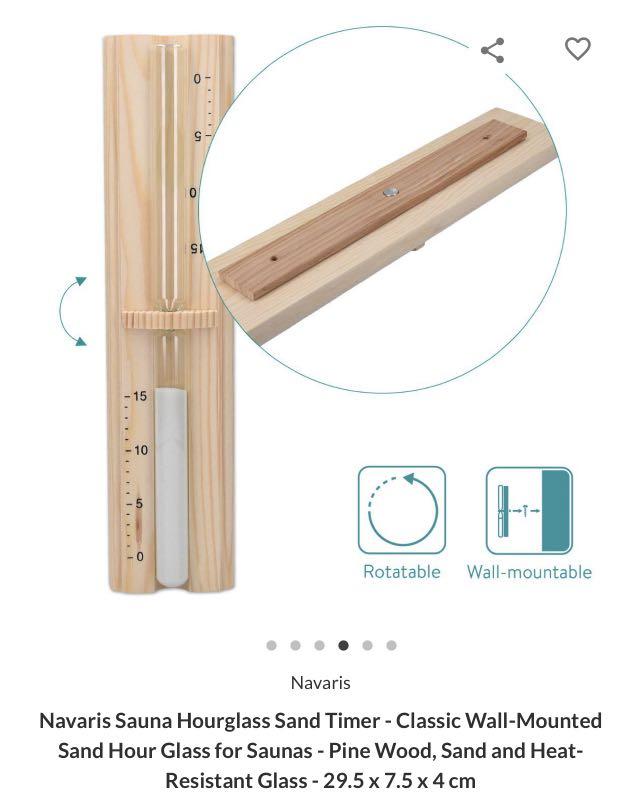 Navaris Sauna Hourglass Sand Timer - Classic Wall-Mounted Sand Hour ...