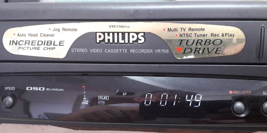 Philips 6 Heads Hi-Fi Stereo VHS/VCR/Video Cassette Player/Recorder ...