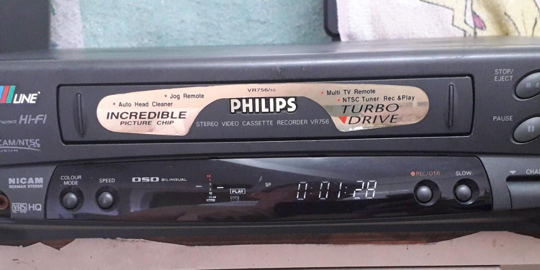 Philips 6 Heads Hi-Fi Stereo VHS/VCR/Video Cassette Player/Recorder ...