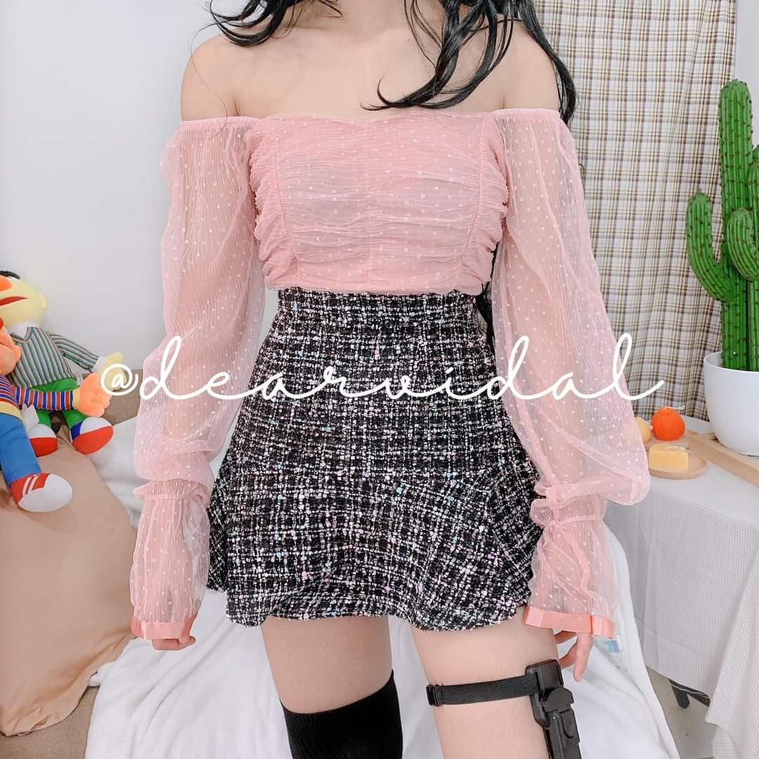 Plaid Tweed Mermaid Mini Skirt, Women's Fashion, Bottoms, Skirts on ...