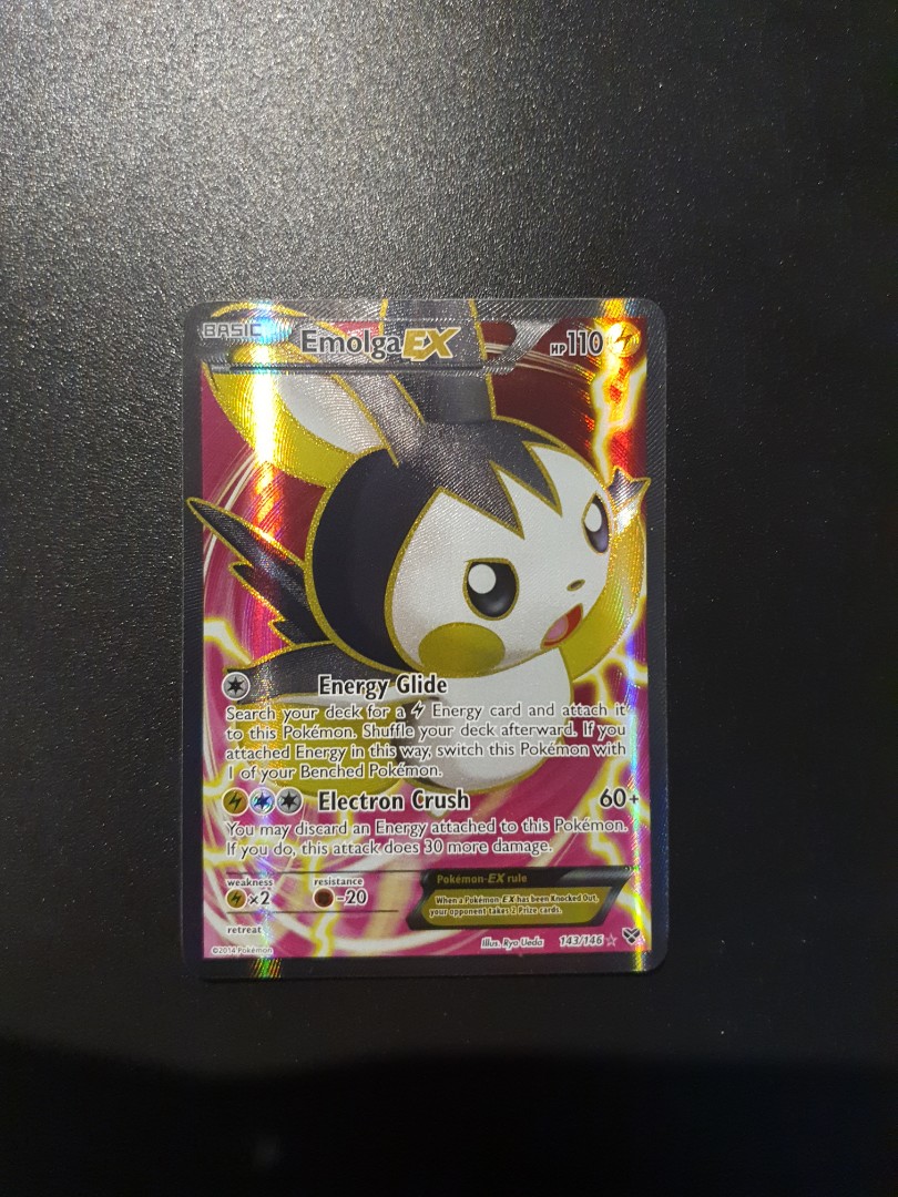 Pokemon TCG XY Base Set Emolga EX Full Art Ultra Rare Card, Hobbies ...