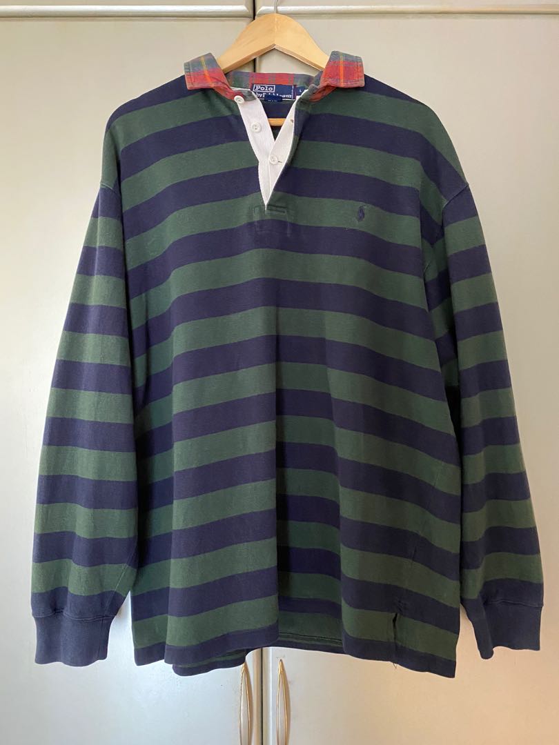 Ralph Lauren Broad Stripe Rugby Shirt, Men's Fashion, Tops & Sets ...