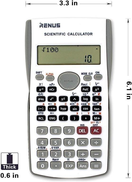 RENUS 2-Line Engineering Scientific Calculator Function Calculator for ...