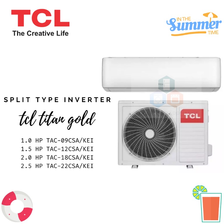 TCL Titan Gold Split Type Inverter, TV & Home Appliances, Air ...