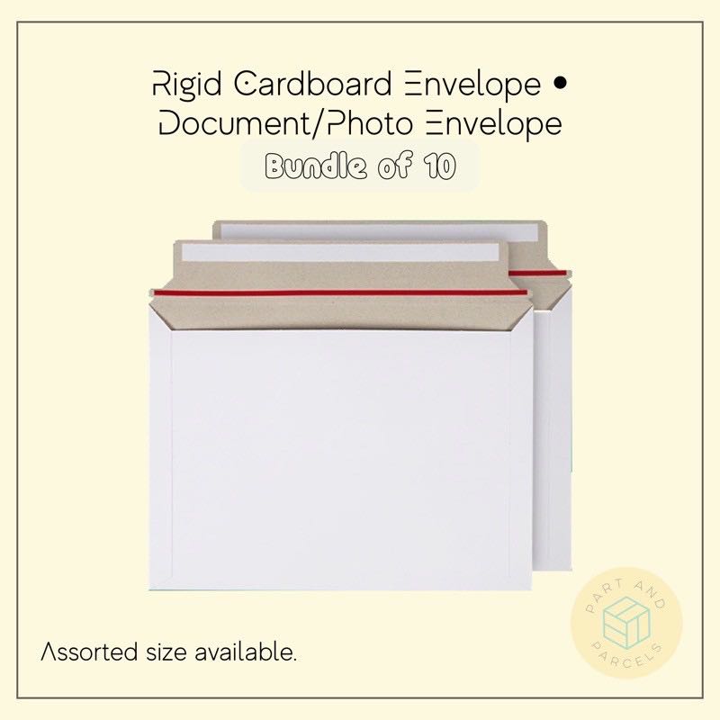(Bundle of 10)Rigid Cardboard Envelope • Document/Photo Envelope ...