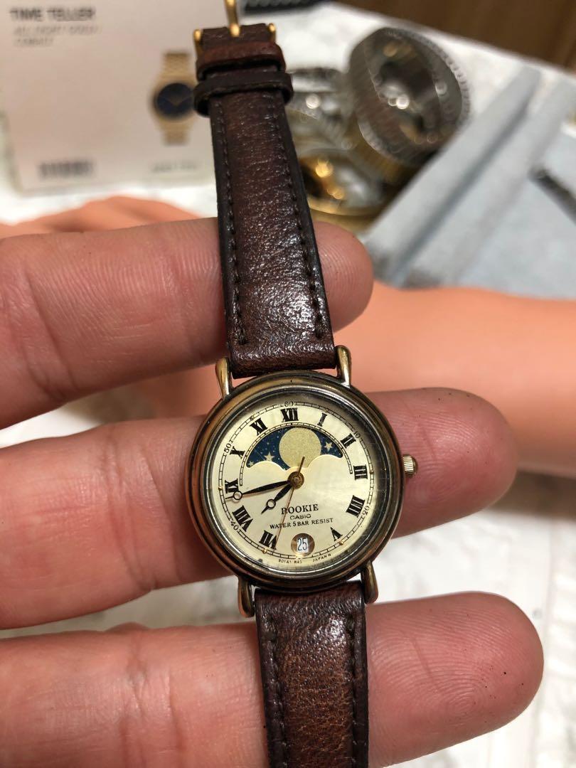 Casio Rookie vintage moonphase, Women's Fashion, Watches & Accessories ...