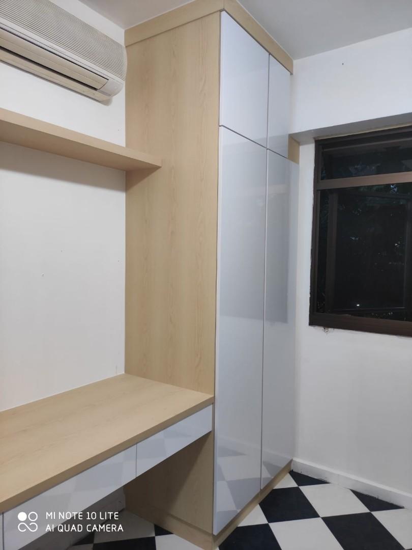 Custom made wardrobe & study table, Furniture & Home Living, Furniture ...