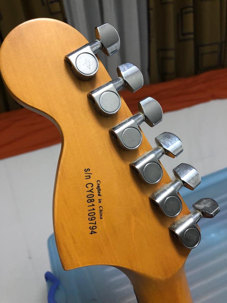 Fender Squier Strat Electric Guitar + VOX Amplifier + Heavy Duty Wire ...