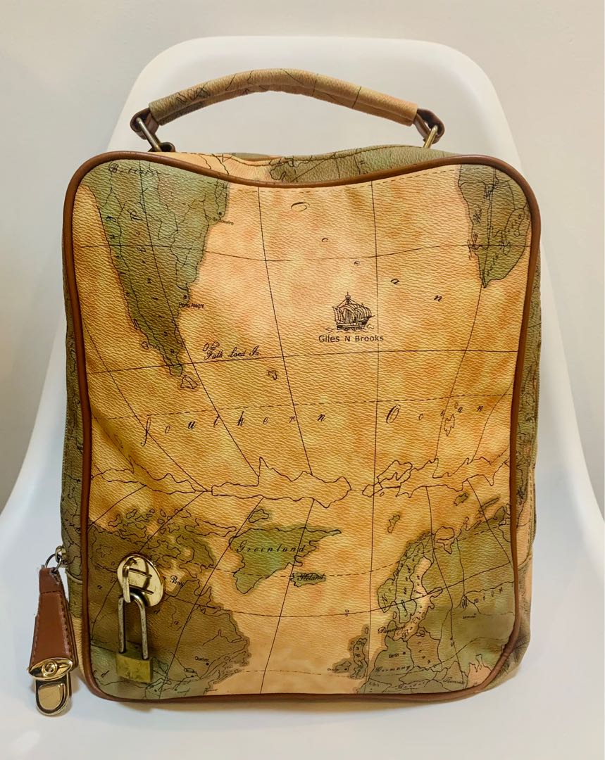 Giles N Brooks Map Backpack, Women's Fashion, Bags & Wallets, Backpacks ...