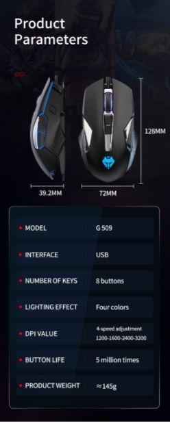 Langtu G509 Mouse 3200 DPI, Computers & Tech, Parts & Accessories ...