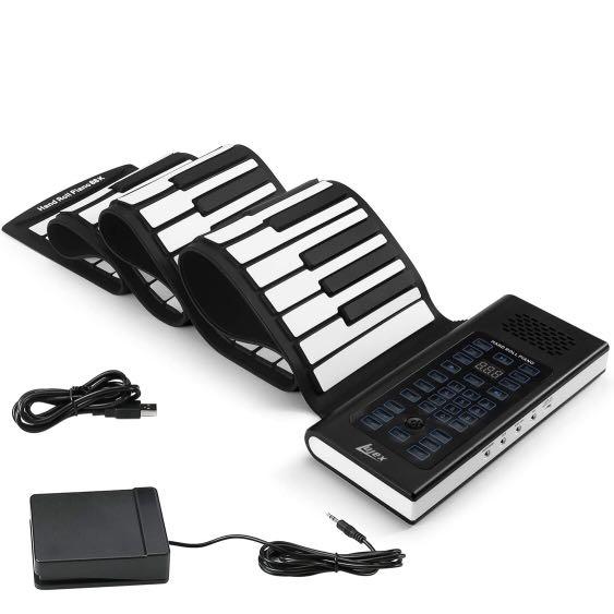 Lujex 88-Keys Roll Up Piano,Upgraded Portable Rechargeable Electronic Hand Roll Piano with ...
