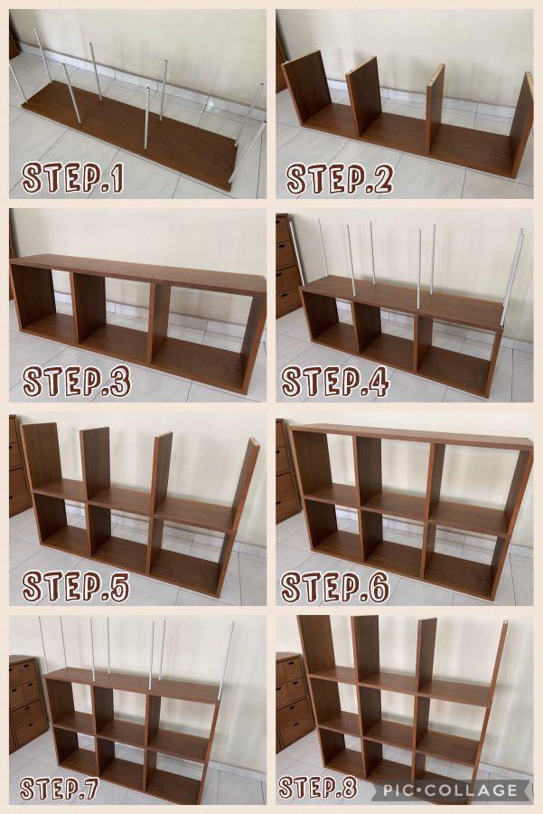 Muji Stacking Shelves Walnut 2x2, 3x3 and Drawers Units, Furniture ...