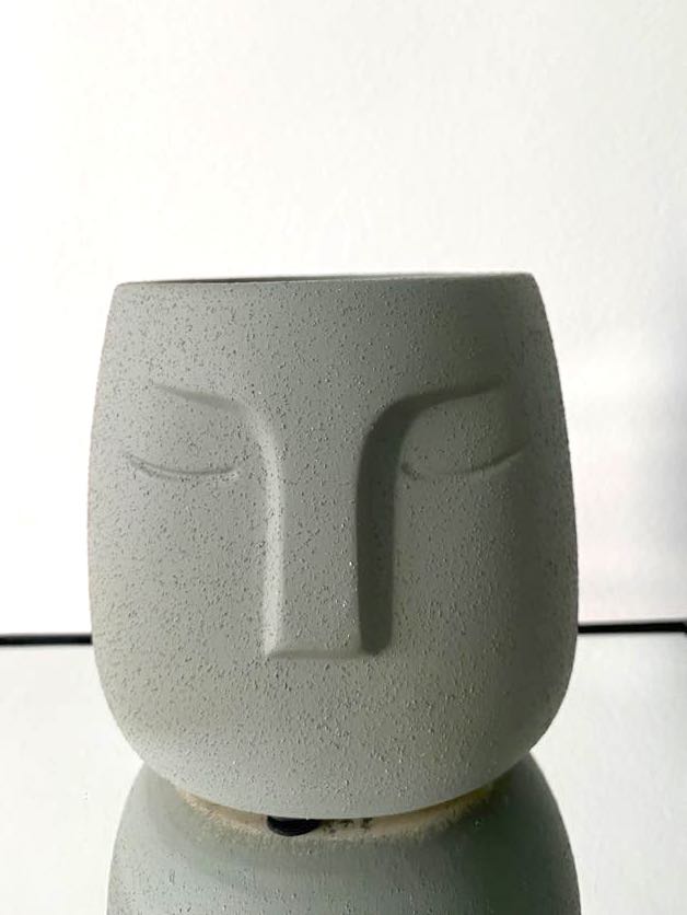 Nordic Moai Grey Concrete Planter, Furniture & Home Living, Gardening ...