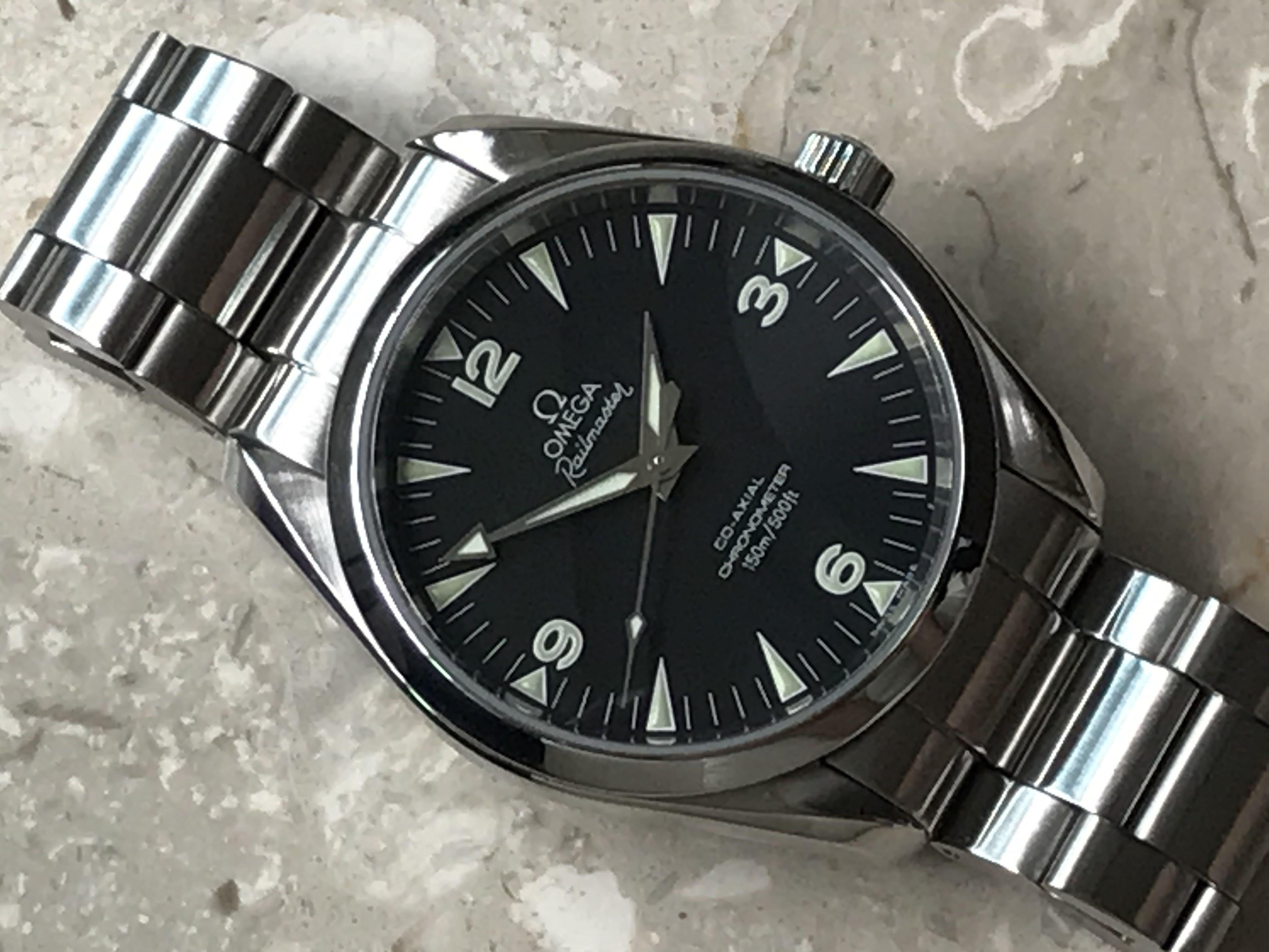SALE Hari Raya Omega Railmaster 39mm, 2502.52, aqua terra co-axial ...