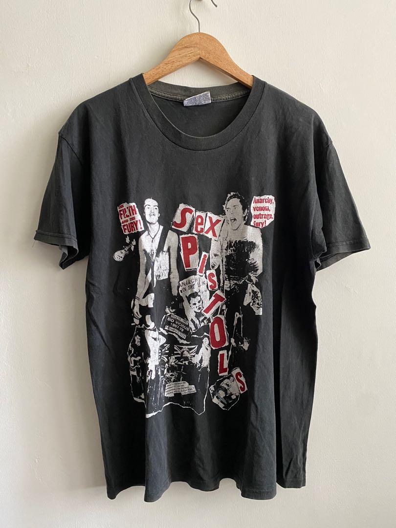 Rare Vintage Sex Pistol Band T Shirt Mens Fashion Tops And Sets