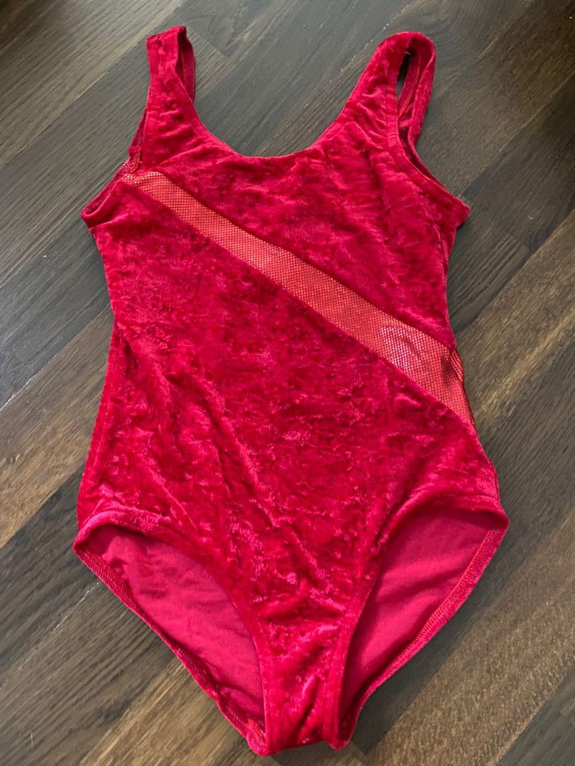 Red gymnastics leotard, Women's Fashion, Activewear on Carousell