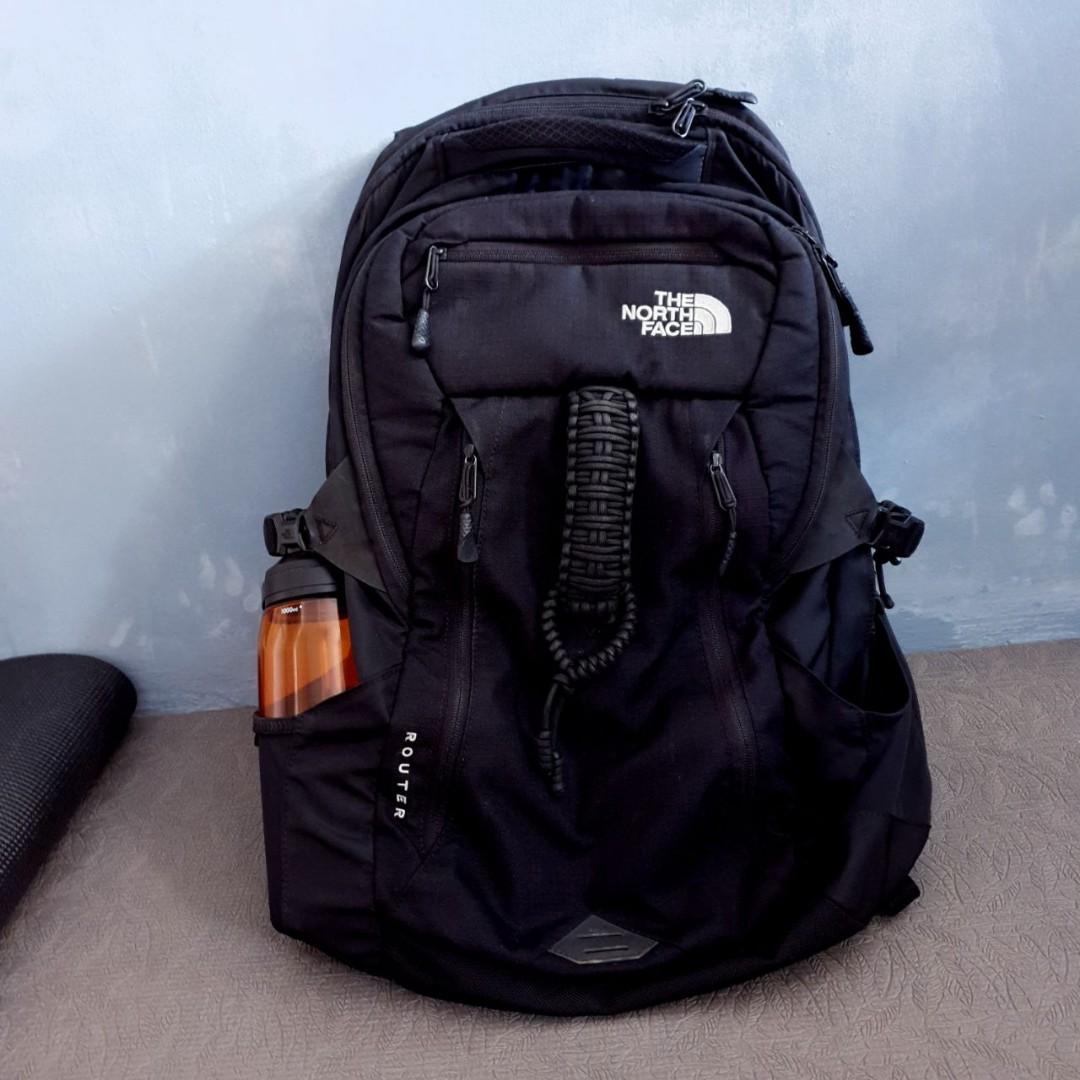 The North Face The Router Customised Black BackPack (TNF), Men's ...