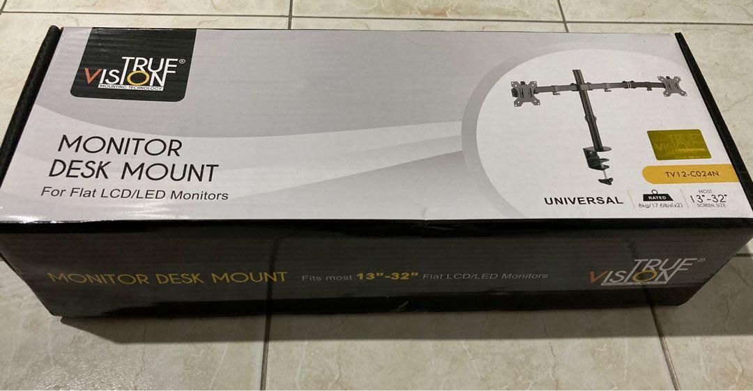 True Vision Dual Articulating Monitor Stand for 13” to 32” C-Clamp and ...