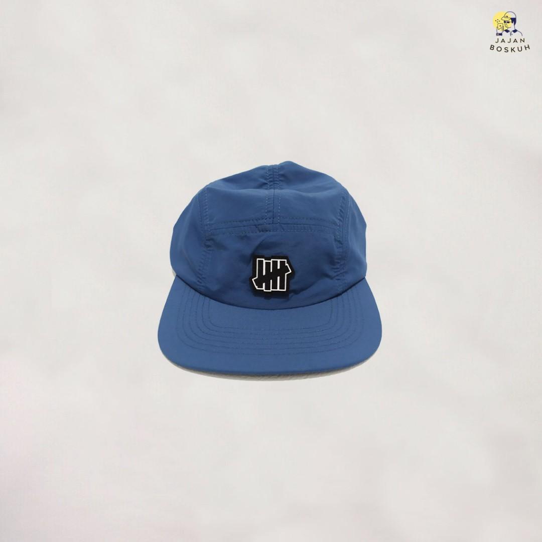 Undefeated bars logo 5 panel nylon caps blue color, Fesyen Pria ...