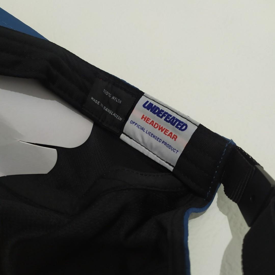 Undefeated bars logo 5 panel nylon caps blue color, Fesyen Pria ...