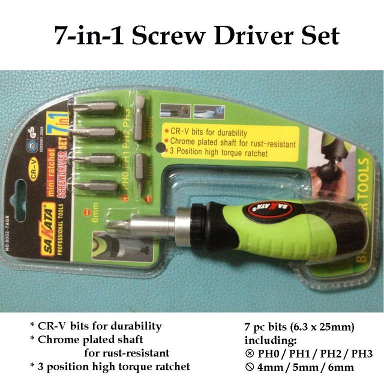 7-in-1 mini ratchet screwdriver set, Design & Craft, Craft Supplies ...