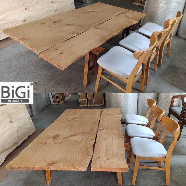 BIGI SWF85 New Zealand Solid wood live edge dining table, 傢俬＆家居, 傢俬, 桌子 ...