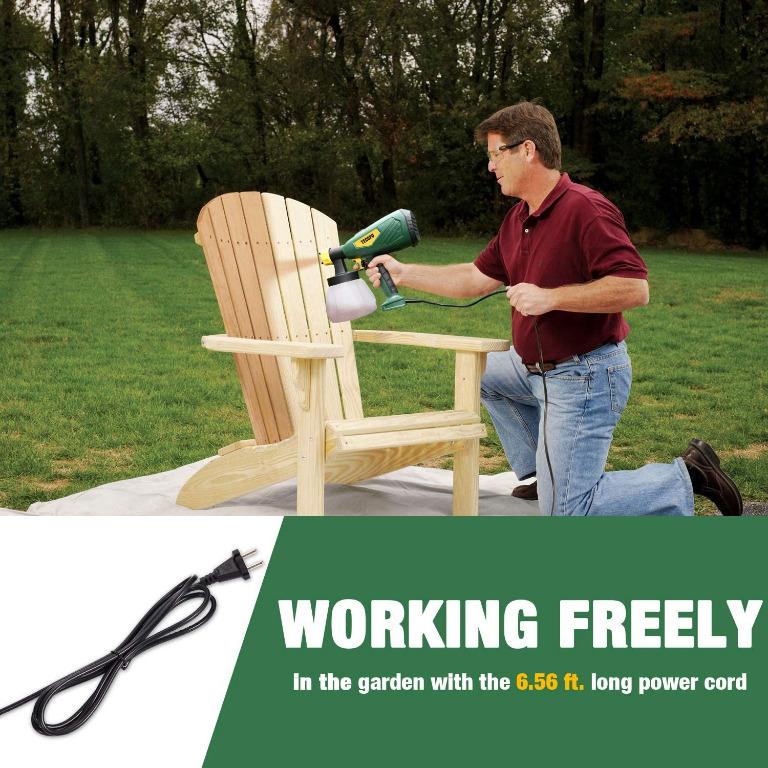 (W3) Electric Paint Sprayer 500 Watts Up to 100 DIN-s, TECCPO Spray Gun ...