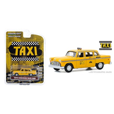 Greenlight 1/64 Scale Checker Taxi Cab Yellow - Hollywood Series Die ...