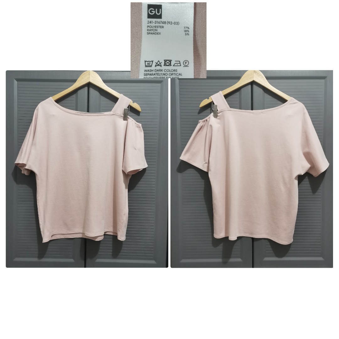 GU Half Off Shoulder Top, Women's Fashion, Tops, Sleeveless on Carousell