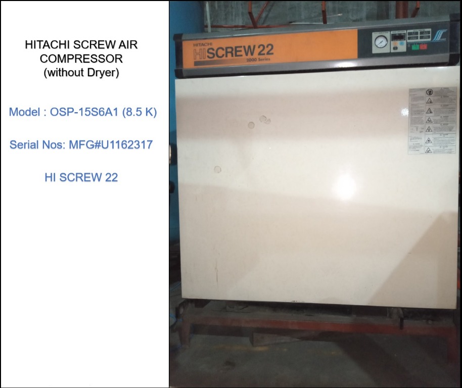 Hitachi Screw Air Compressor, Commercial & Industrial, Construction ...