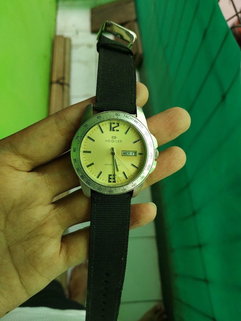 JAM TANGAN HEGNER VINTAGE ORIGINAL, Fesyen Pria, Jam Tangan di Carousell