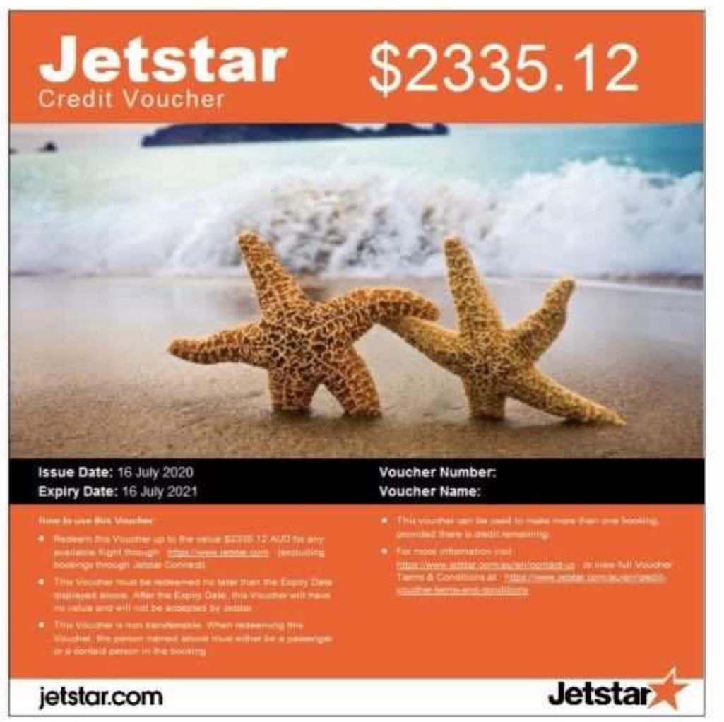 Jetstar Credit Voucher, Tickets & Vouchers, Vouchers on Carousell
