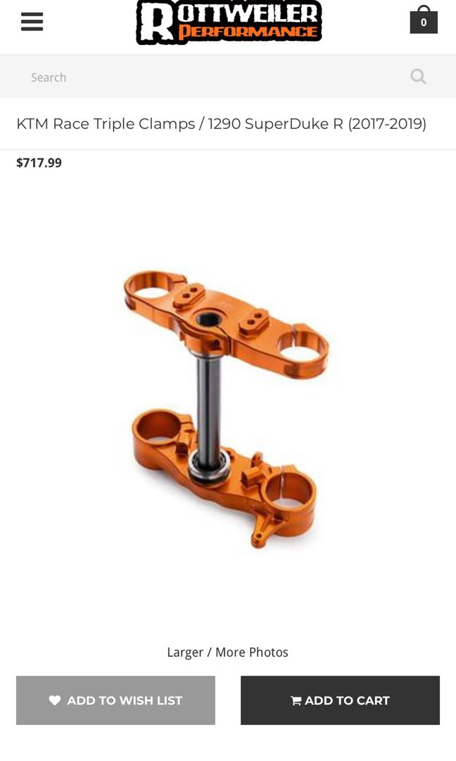 Ktm 1290 triple tree clamp (Rottweiler performance), Motorcycles ...