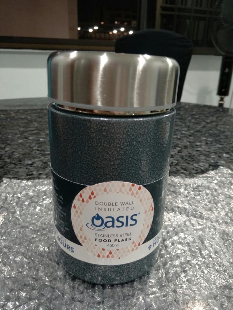Oasis Double Wall Insulated Food Flask 450ml, Furniture & Home Living, Kitchenware & Tableware ...