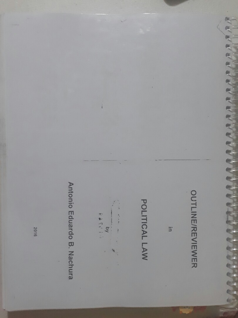 Outline Reviewer in Political Law Nachura, Hobbies & Toys, Books ...