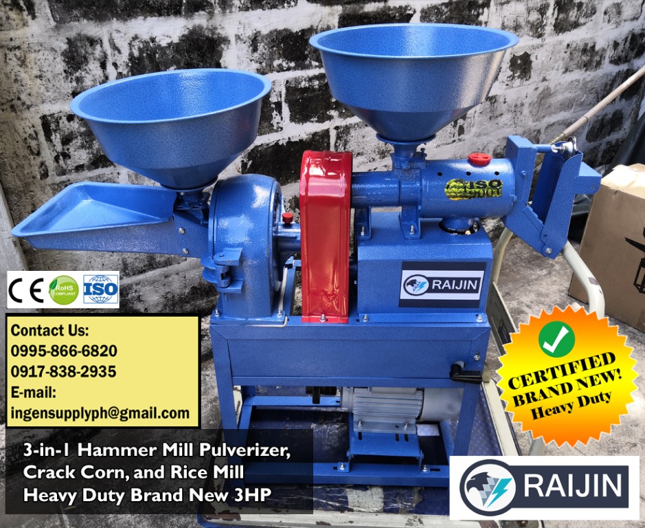 rice mill machine pulverizer hammer mill 3 in 1 Heavy Duty Brand New ...